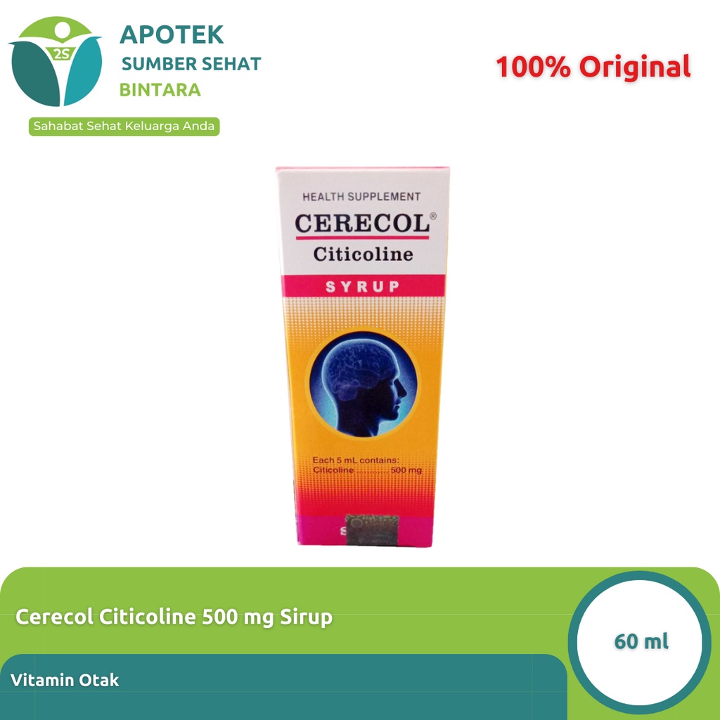 Jual Cerecol Citicholine Sirup Vitamin Otak 60 ml | Shopee Indonesia