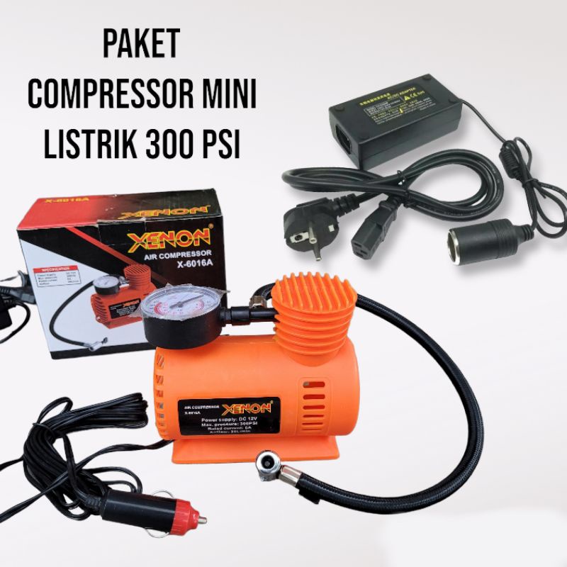 Jual compressor Mini Listrik 300 psi xenon , kompresor mini cat, pompa ...