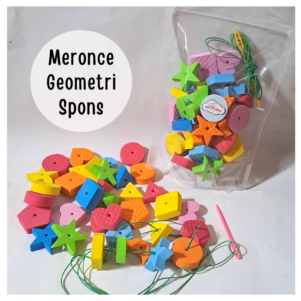 Jual Montessori Meronce Geometri Spons Mainan Edukasi Anak Sensory Play ...