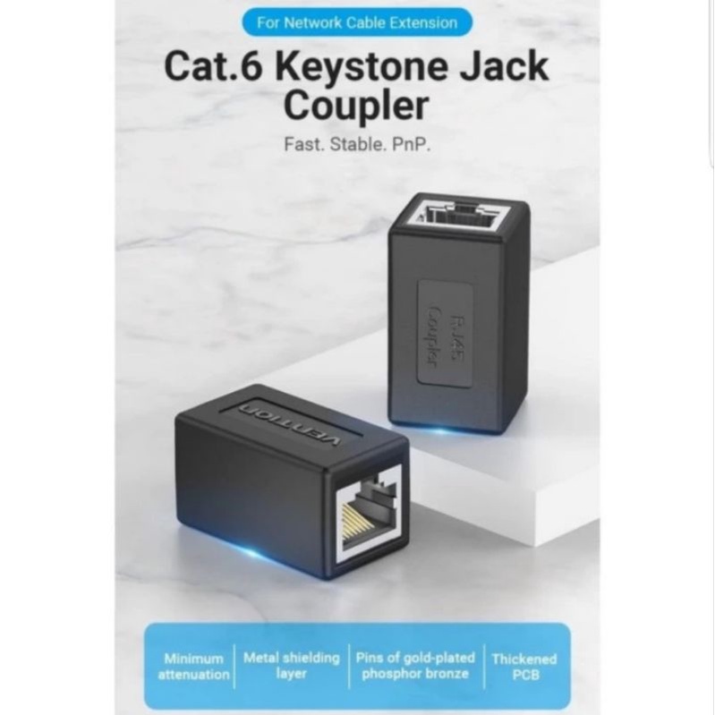 Jual Vention IPVB0 cat6 Penyambung kabel lan barrel connector rj45 ...