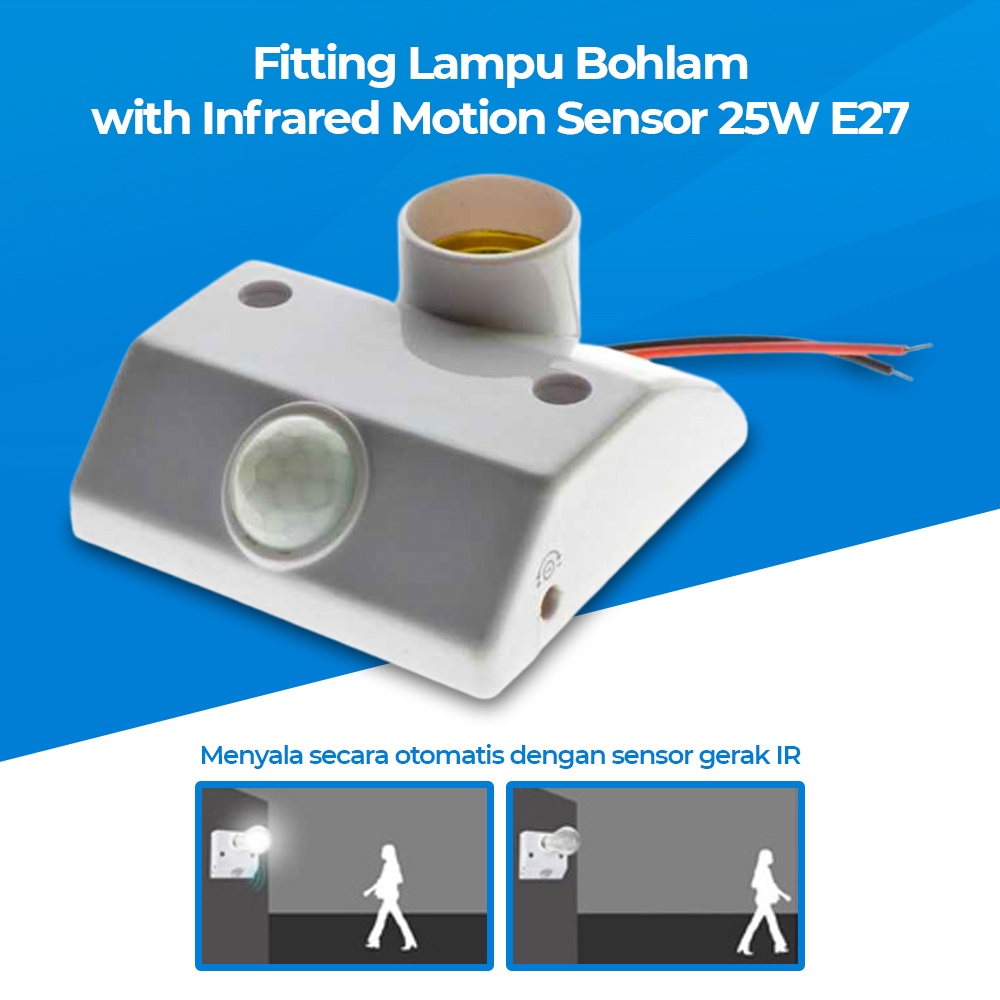 Jual Fitting Lampu Bohlam Socket E27 dengan Infrared Motion Sensor ...