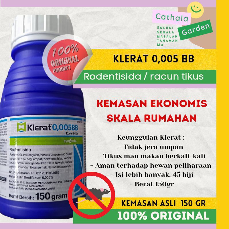 Jual rodentisida KLERAT SYNGENTA, 150 gram. pengendali tikus | Shopee ...