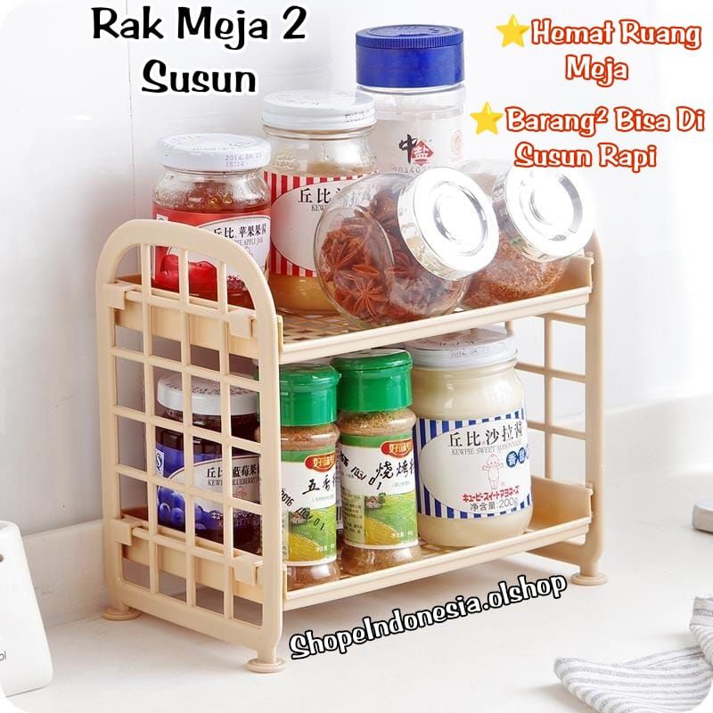 Jual Rak Plastik Susun Mini/Rak 2 Susun mini/Rak Meja Mini2 Tingkat ...