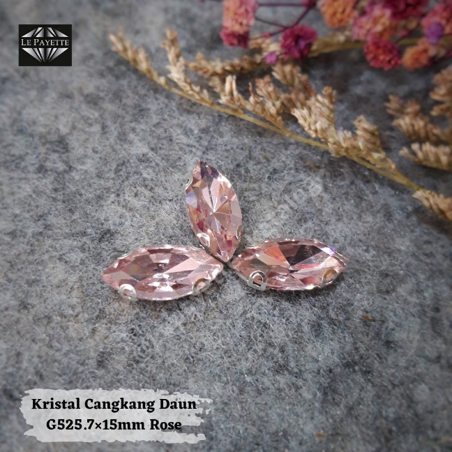 Jual (LUSINAN) BATU CANGKANG DAUN Ukuran 7x15mm (Peach,Black Diamond ...
