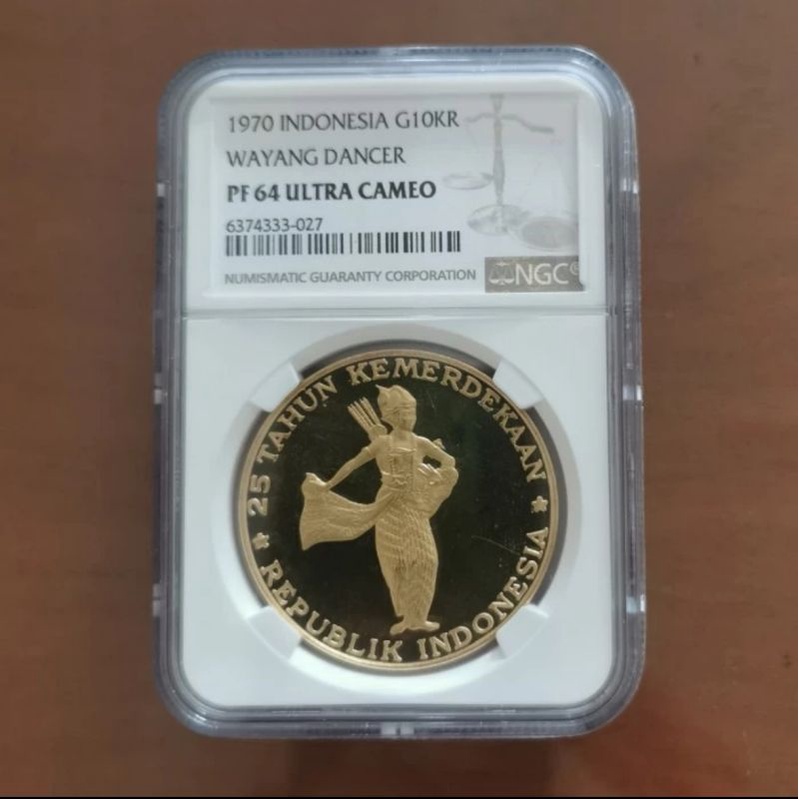 Jual NGC PF 64 Koin emas gold wayang dancer Indonesia 10000 rupiah 1970 ...