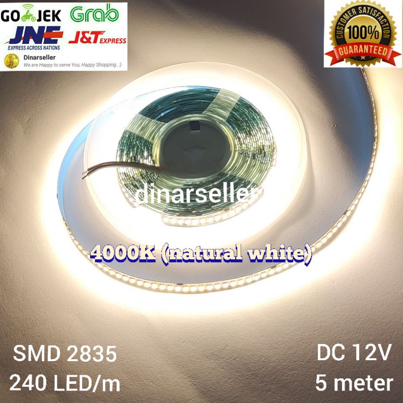 Jual LED STRIP 2835 INDOOR IP33 240 LED /m total 1200 LED 5 METER ...