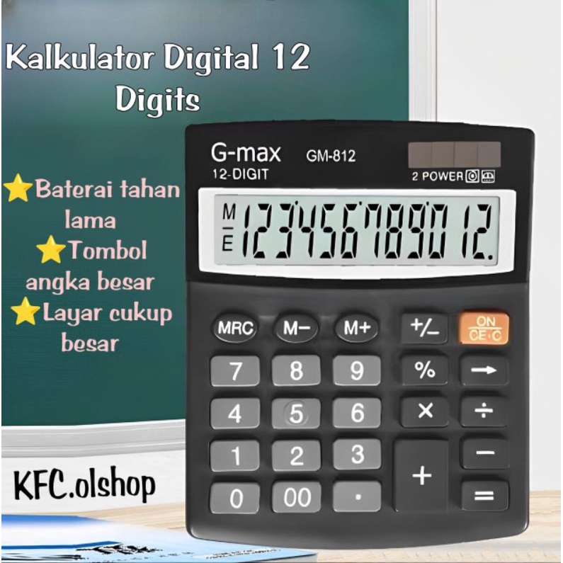 Jual Kalkulator Gmax / Kalkulator GM-812 / Kalkulator 12 digit⭐kfc⭐ ...