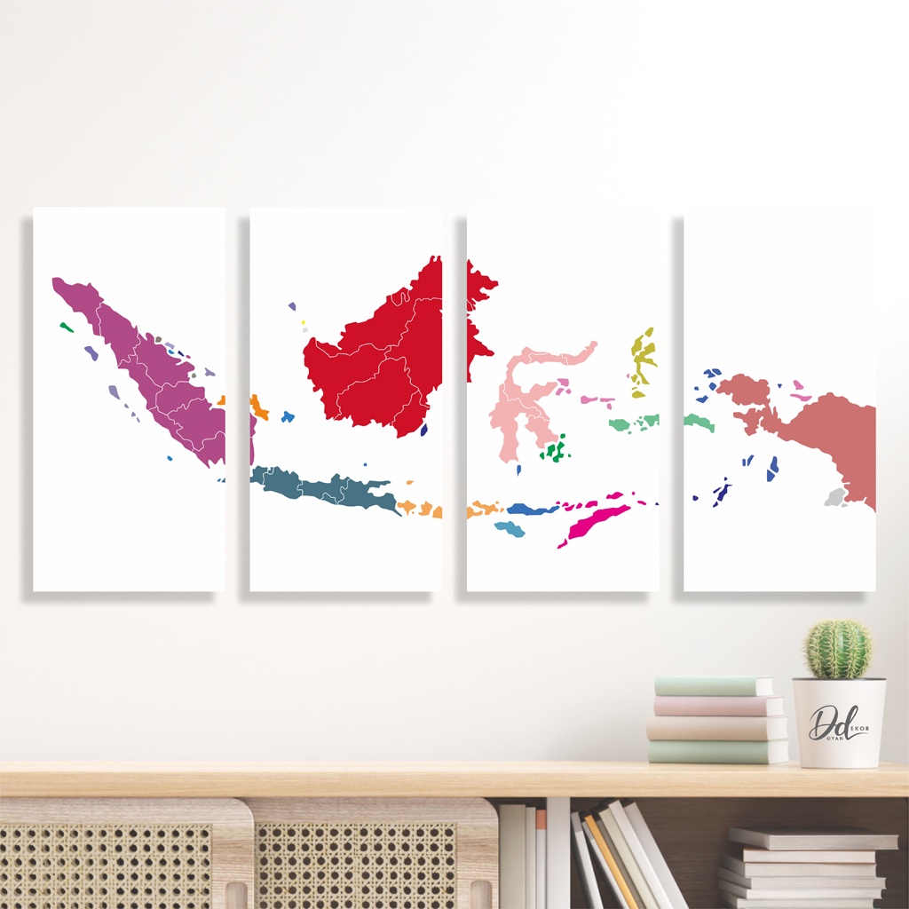 Jual Pajangan Dinding Dekorasi Kamar Indonesia Maps 4Pcs 60CM X 30CM ...