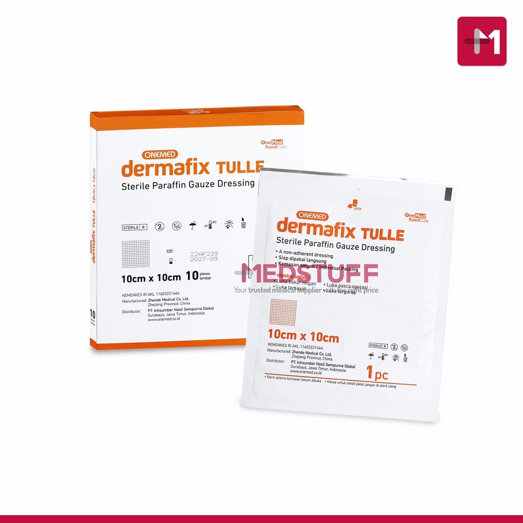 Jual Dermafix Tulle 10x10cm Paraffin Gauze Onemed isi 10s Kasa Dressing ...