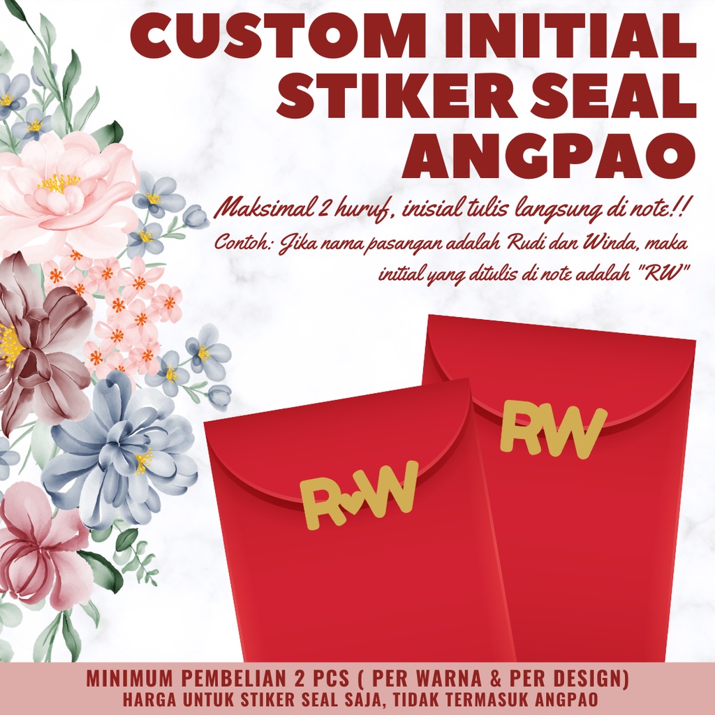 Jual CUSTOM STIKER SEAL ANGPAO AMPLOP STICKER WEDDING NIKAH NIKAHAN ...