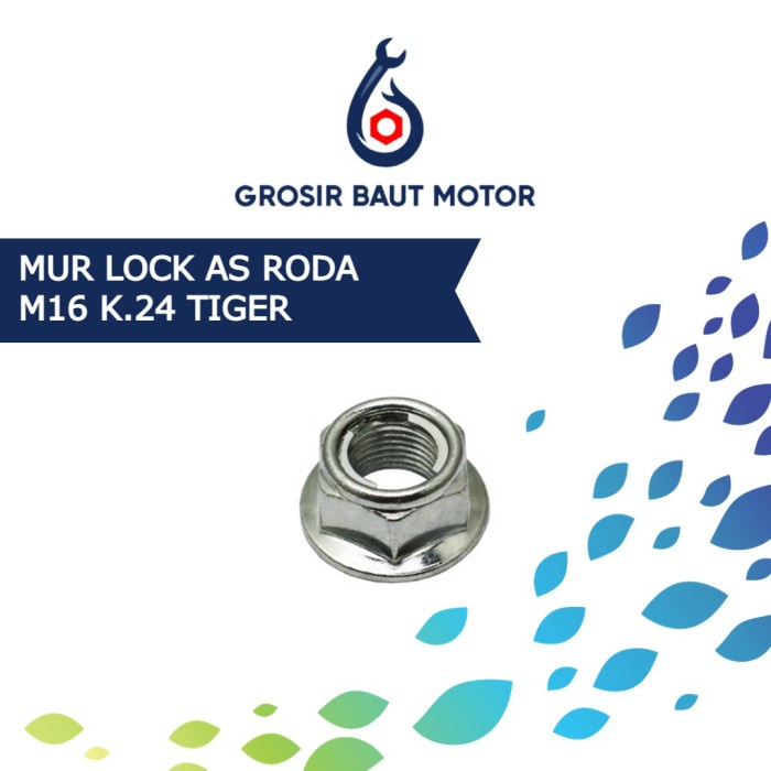 Jual Mur Lock as Roda M16 M 16 Kunci 24 Flange Lock Nut Tiger | Shopee ...