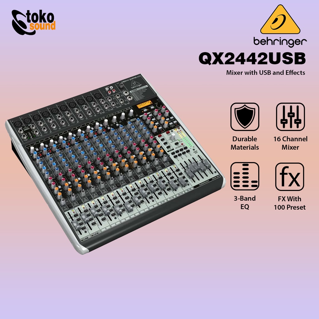 Jual Behringer Xenyx QX2442USB Mixer with USB and Effects | Shopee ...
