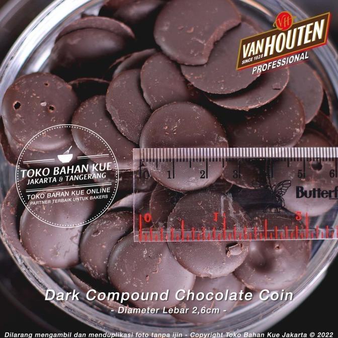 Jual Van Houten Intense Dark COIN Compound Chocolate 100gr Coklat ...