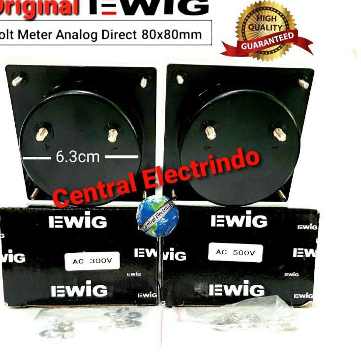 Jual Populer Volt Meter Analog EWIG 300V & 500V 80x80mm. | Shopee Indonesia