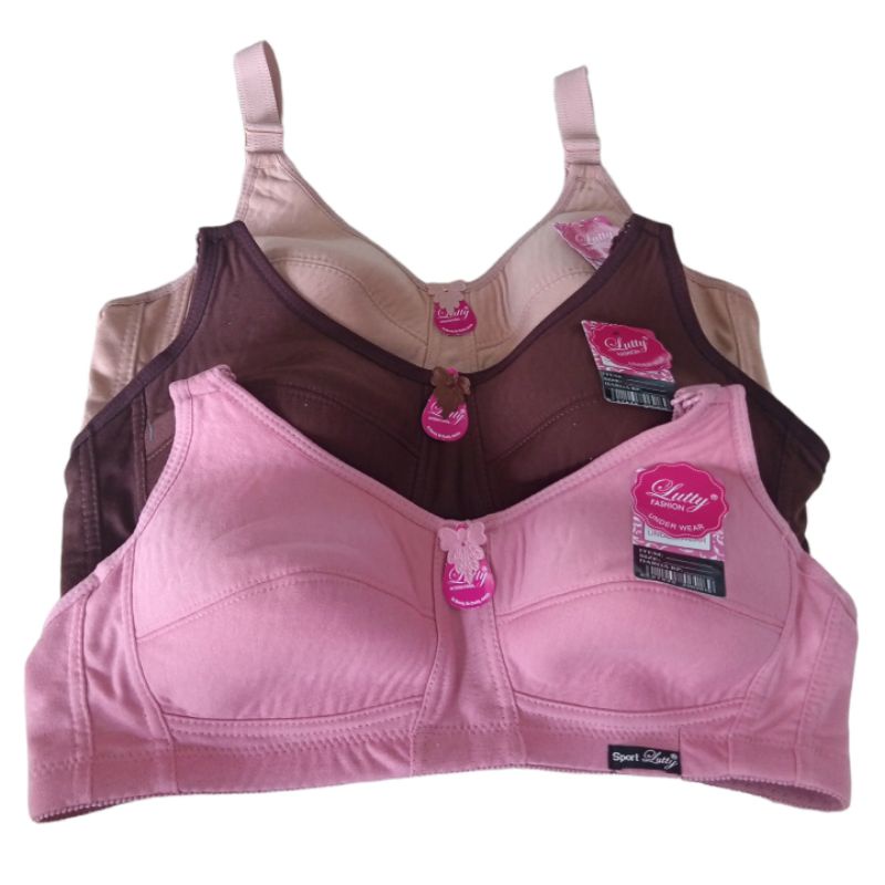 Jual Bra Lutty No.40-42 Kait 3 Tanpa Busa Tanpa Kawat | Shopee Indonesia