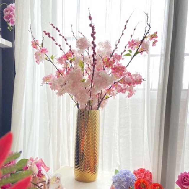 Jual Full Set Vas Bunga Maldives & Rangkaian Bunga Sakura Pussy Willow ...
