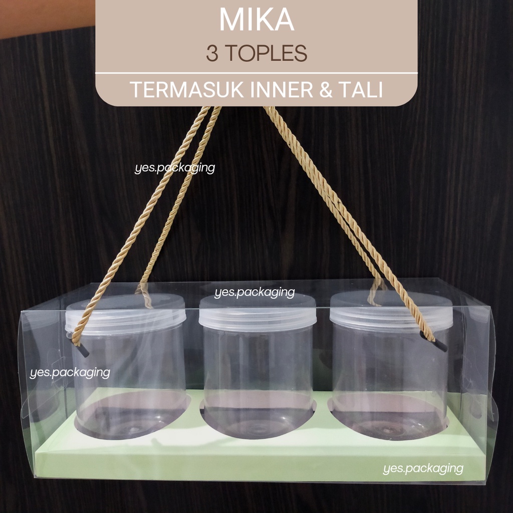 Jual [3 TOPLES] MIKA TALI Box Kotak Hampers Kue Kering Toples Dessert ...
