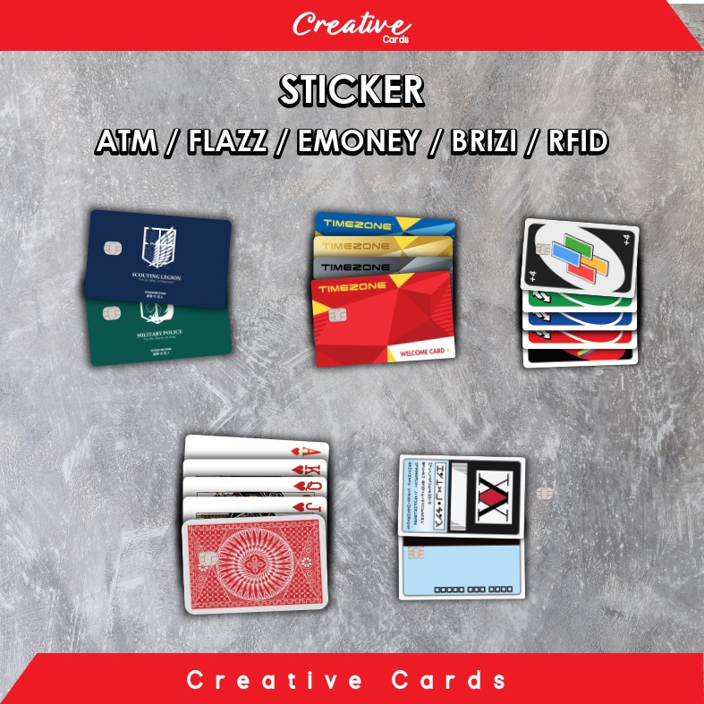 Jual Stiker Sticker ATM Series Part 1 (HunterXHunter, Uno, Kartu Remi ...