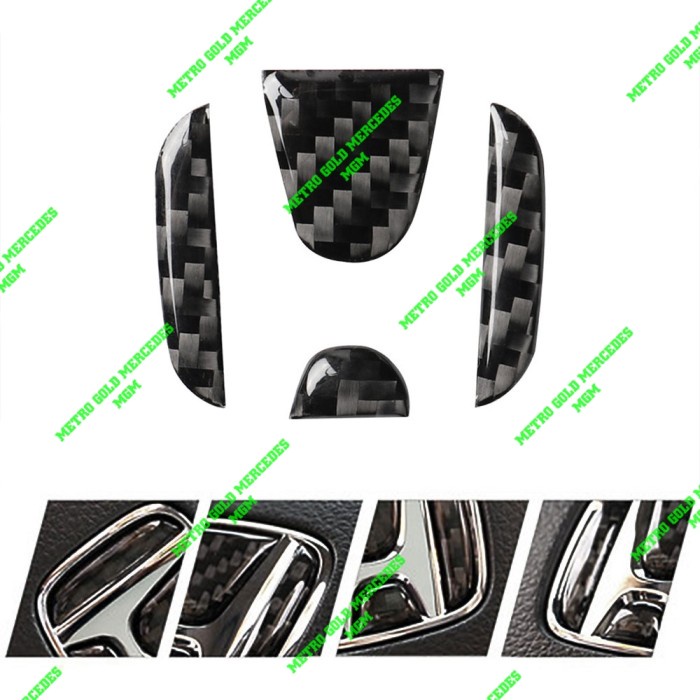 Jual Emblem Stir Sticker 6D Logo Steer Mobil Honda Carbon Premium Logo ...