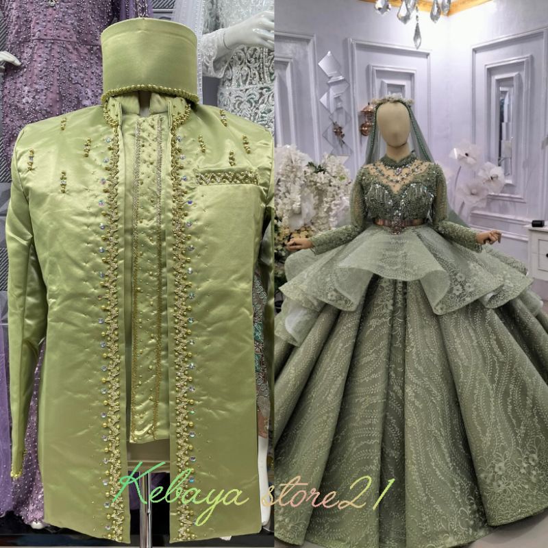 Jual NEW GAUN PASANGAN BAJU PENGANTEN CRINLONOLIN // GAUN MEWAH ...