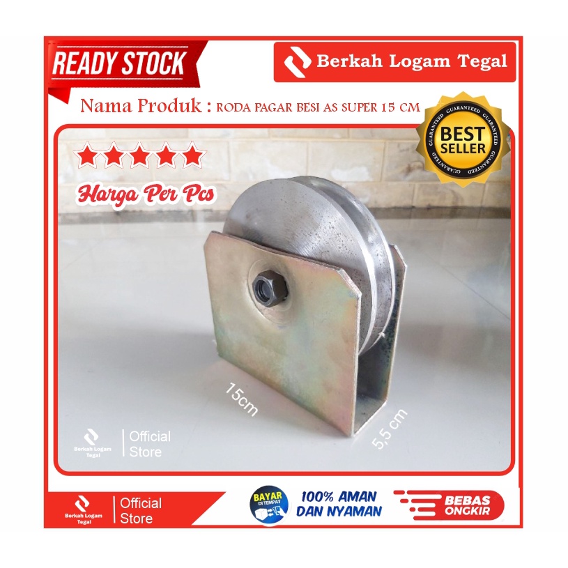 Jual Roda Pagar Besi Super Ukuran Diameter 15 cm Pintu Pagar Dorong ...