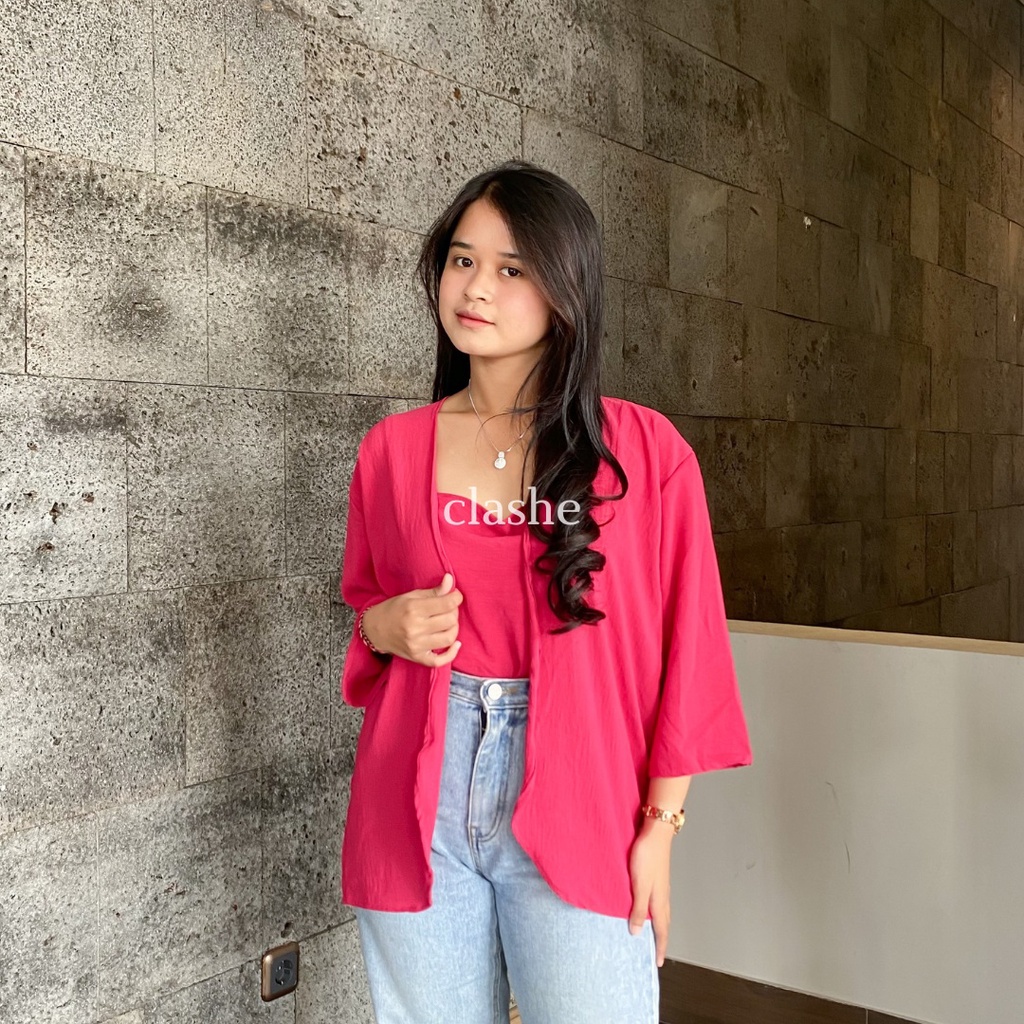 Jual One Set Setelan Cardigan Lengan Panjang Dan Tanktop Wanita Kekinian Korean Style Ootd ...