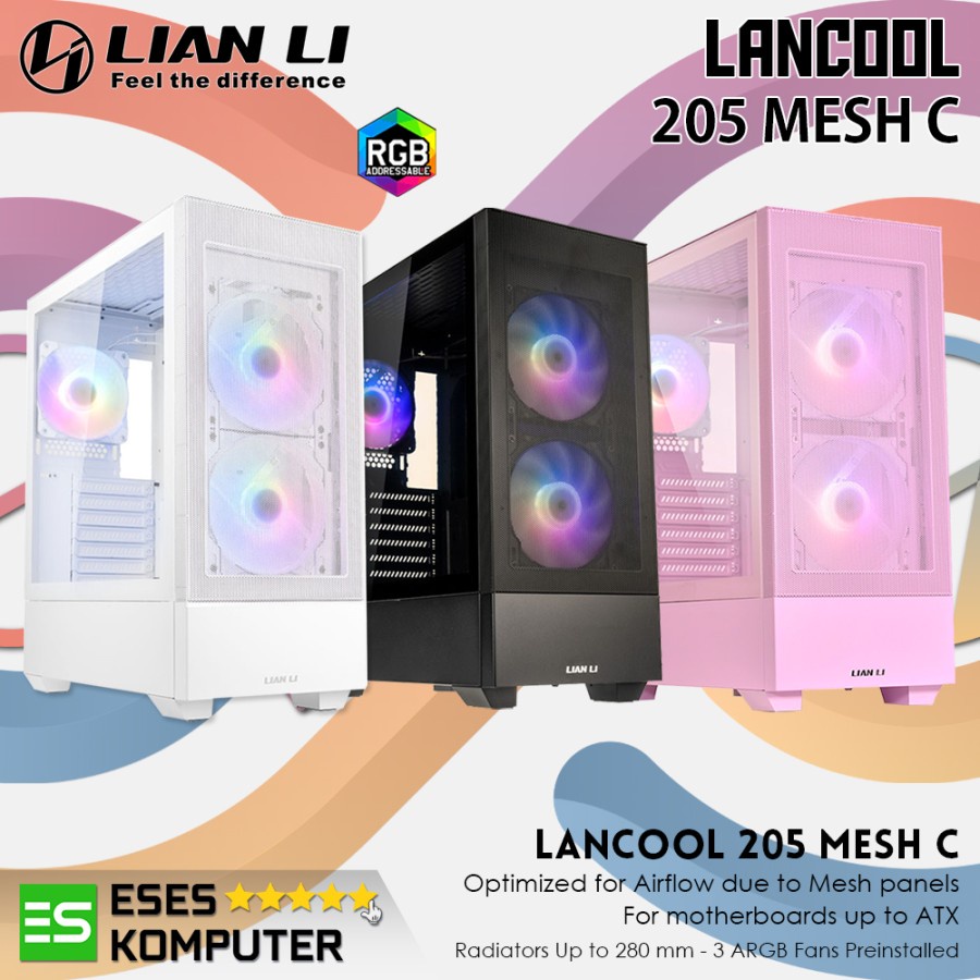 Jual Case LIAN LI LANCOOL 205 MESH C ATX | 3X ARGB FANS | USB TYPE C ...