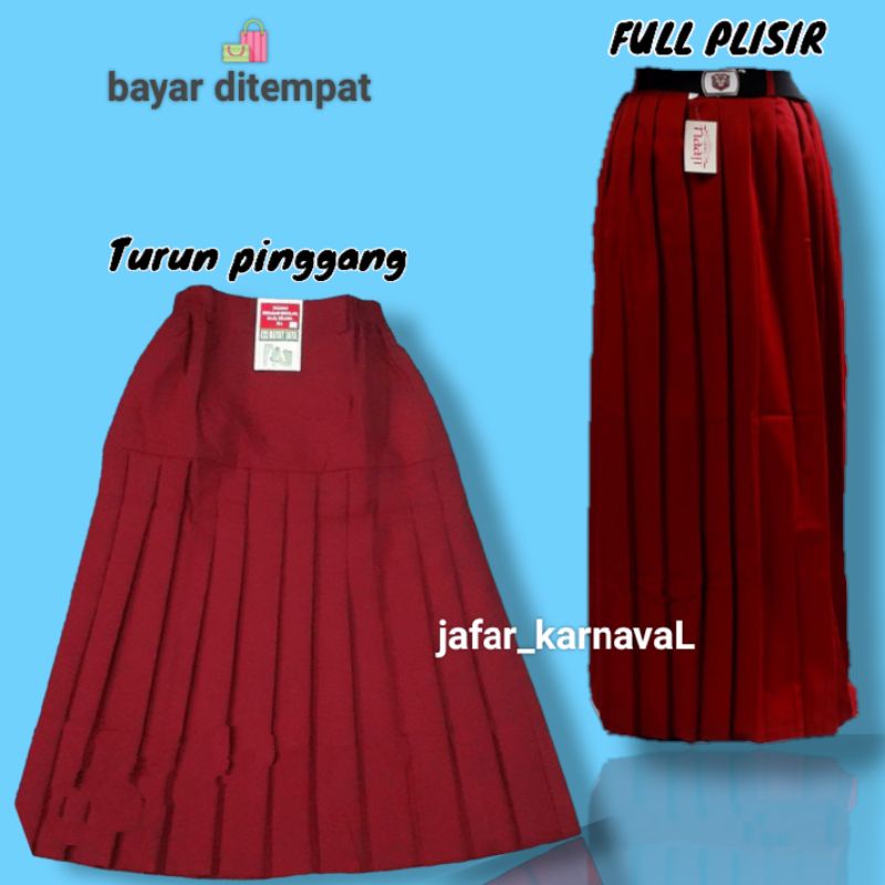Jual SERAGAM SEKOLAH ROK SD PANJANG MERAH REMPEL LIPIT SERAGAM ANAK SD MERAH ROK SD TURUN ...