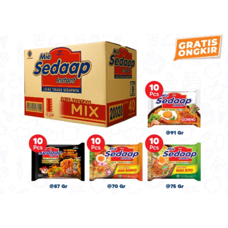 Jual 1 DUS - Sedaap Mie Instan Sedap Karton Mix - Mie Goreng, Ayam ...