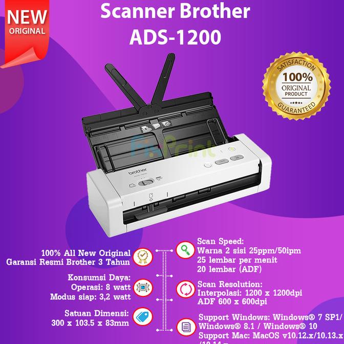 Jual Mesin Portable Scan Dokumen ADS 1200 Scanner Brother ADS-1200 New ...