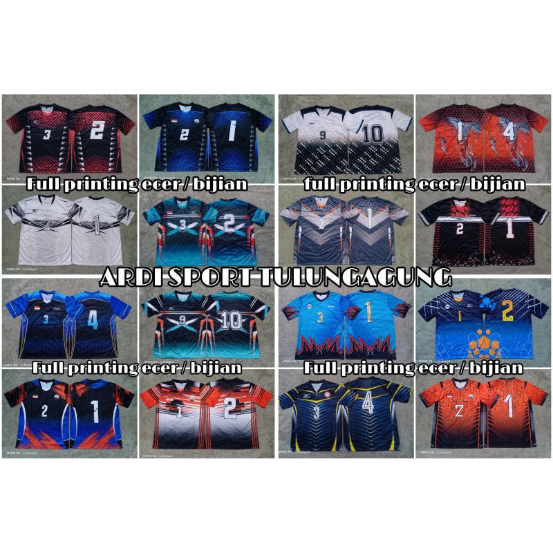 Jual baju full printing ecer / bijian / satuan, jersey full printing ...