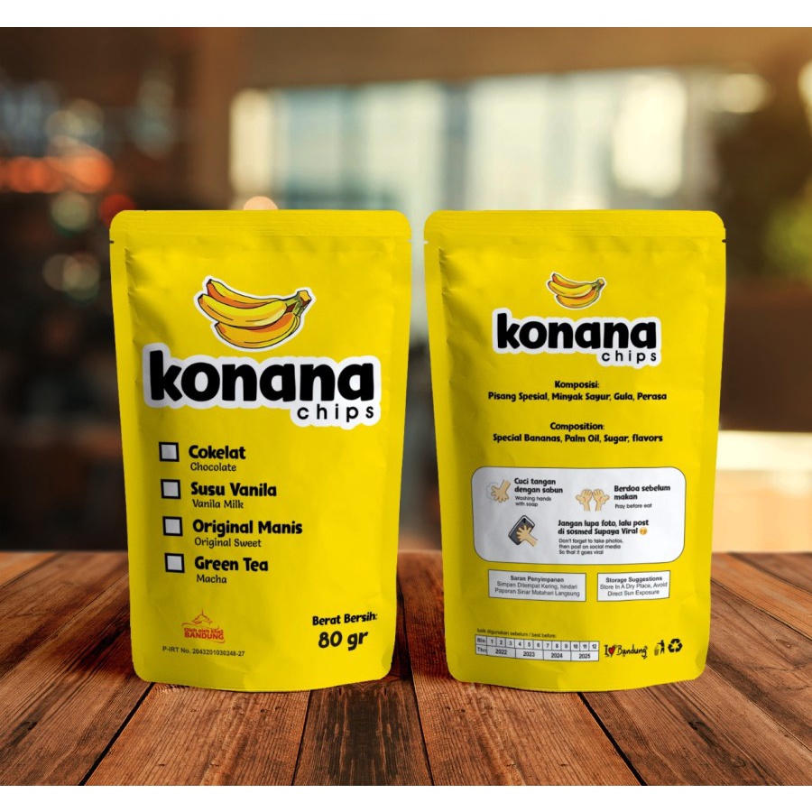 Jual Konana Keripik pisang cokelat / keripik pisang rasa cokelat susu ...