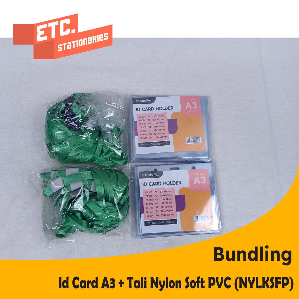 Jual Paket Bundling Id Card A3 + Tali Nylon Soft Pvc (NYLKSFP) | Shopee ...