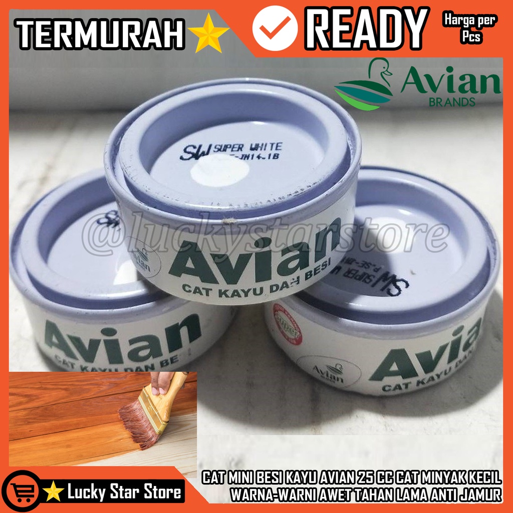 Jual CAT MINI BESI KAYU AVIAN 25 CC CET SINTETIK CAT MINYAK AVIAN KECIL ...