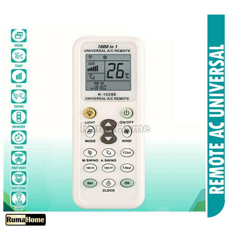 Jual REMOTE AC UNIVERSAL SEMUA MERK AC / MULTI REMOTE AC, AC REMOTE ...