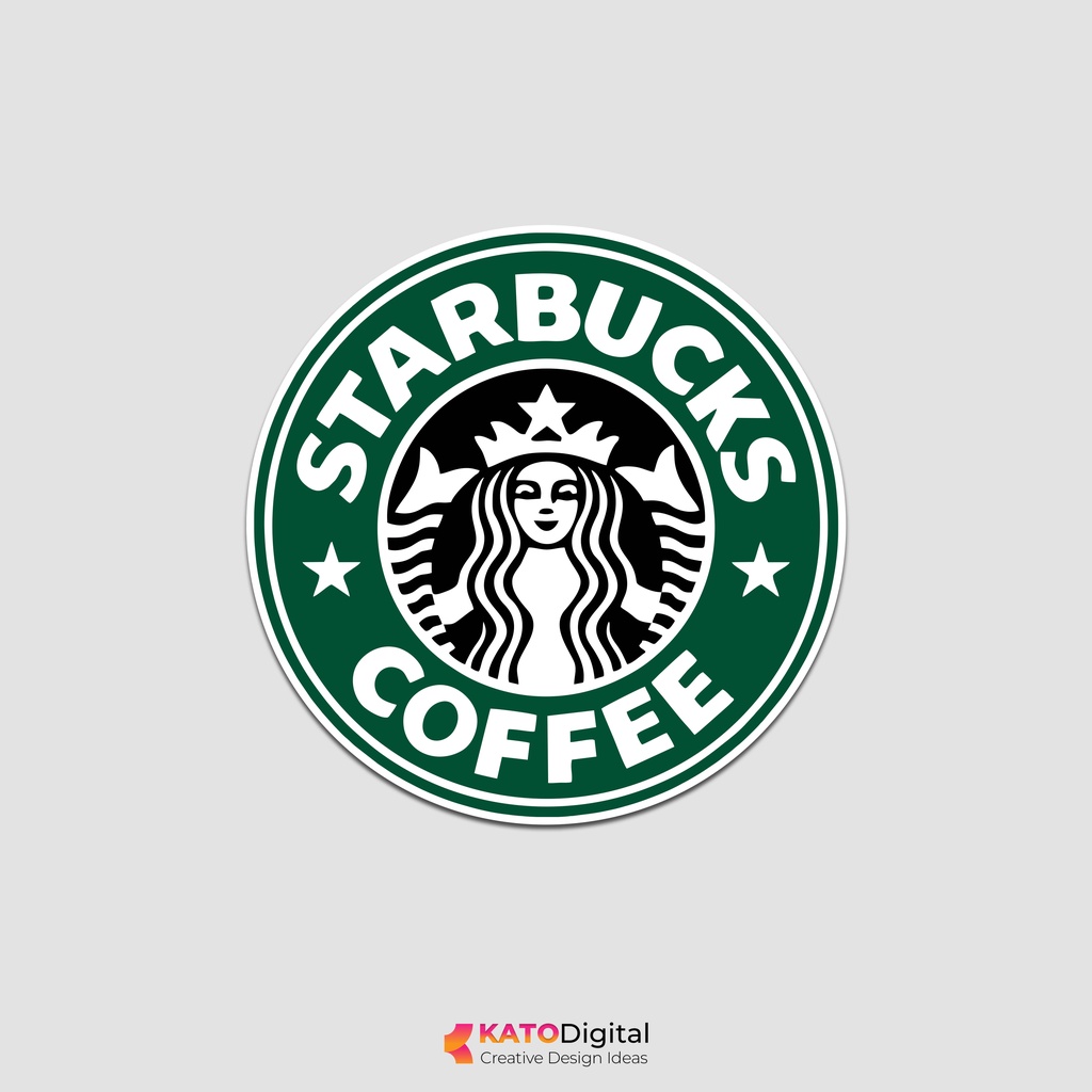 Jual Stiker Logo Brand Starbucks Vinyl Laminasi Glossy Sticker Starbuck ...