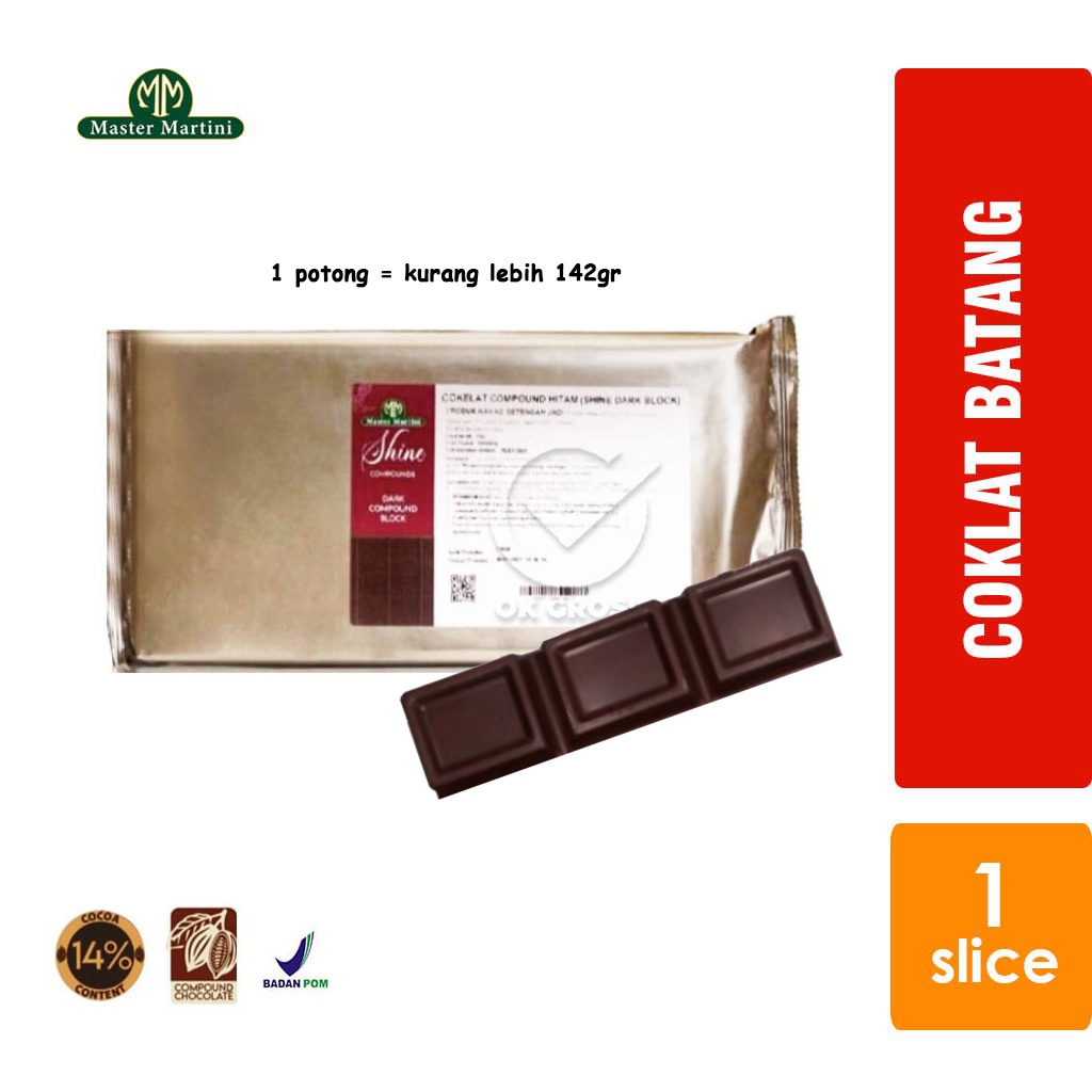 Jual Master Martini Shine Dark Chocolate Compound [1 Slice] | Shopee ...