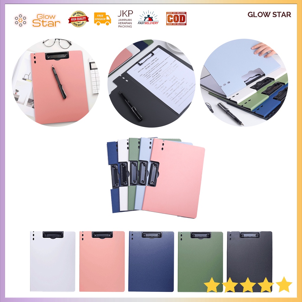 Jual Map kertas Wadah Jepitan penyimpanan kertas A4 plastik tebal jepit ...