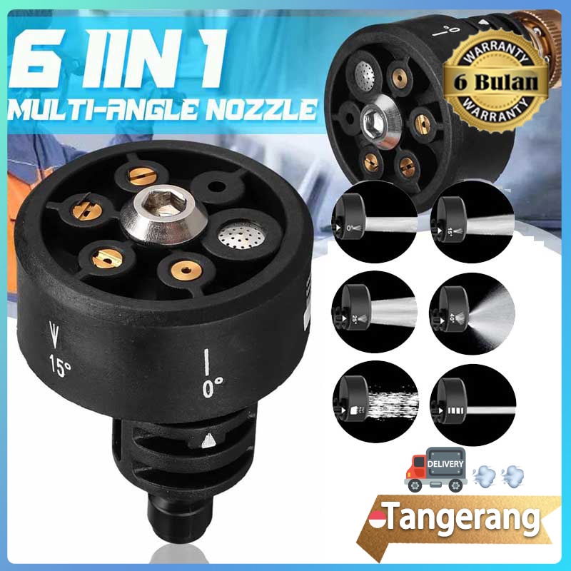 Jual 6in1 Nozzle High Pressure Washer Adjustable Kepala Nozzle 1/4 Inch ...