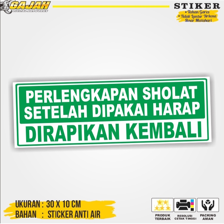 Jual Stiker perlengkapan sholat dirapikan kembali | Shopee Indonesia