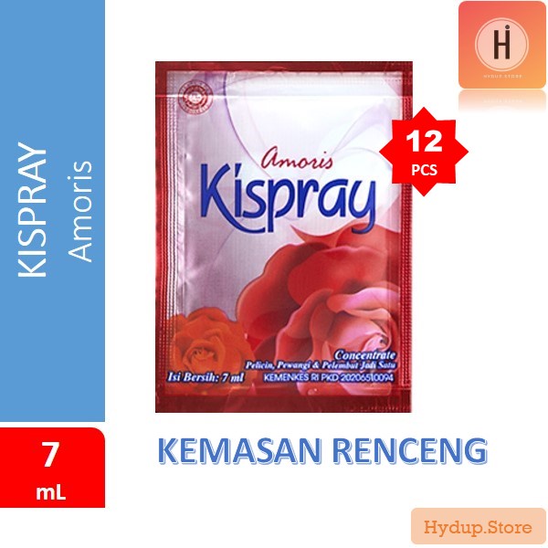 Jual Kispray Amoris Merah Renceng isi 12 Sahset Kemasan 7 mL | Shopee ...