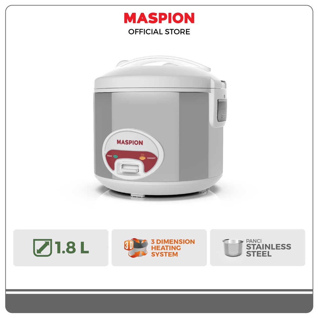 Jual Maspion Rice Cooker Magic Com Stainless Steel 1.8 Liter MRJ-1808 ...