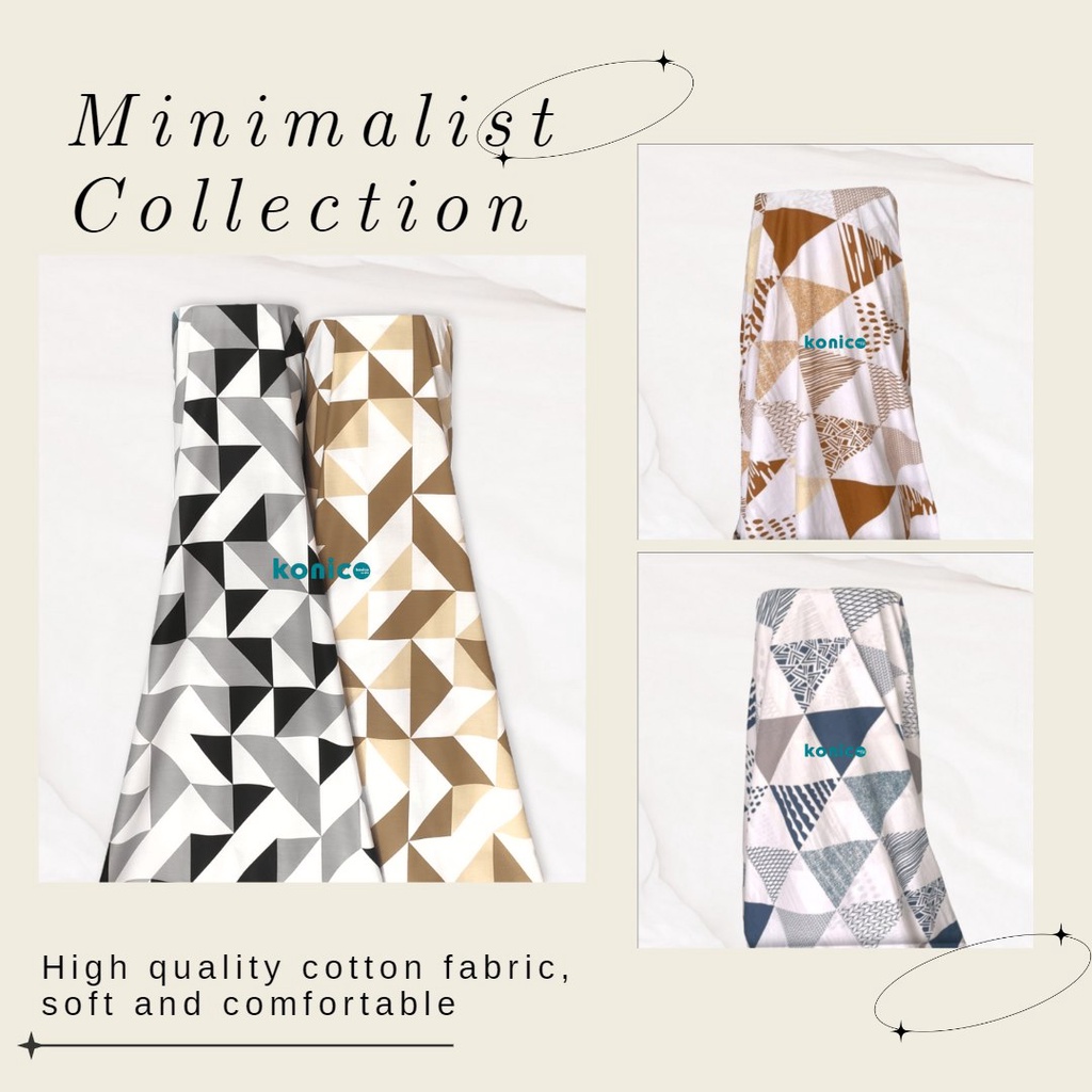 Jual KONICO kain Katun sprei Meteran Motif MINIMALIS TRILIUM Tabur Star Esra GROW Catra ELBHE ...