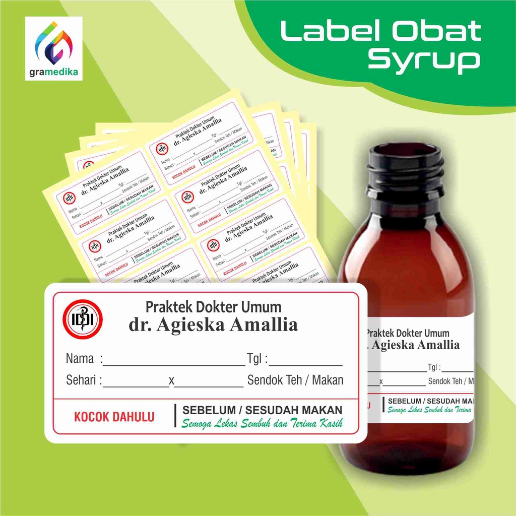 Jual LABEL STIKER OBAT SYRUP / LABEL OBAT /LABEL OBAT SIRUP / LABEL ...