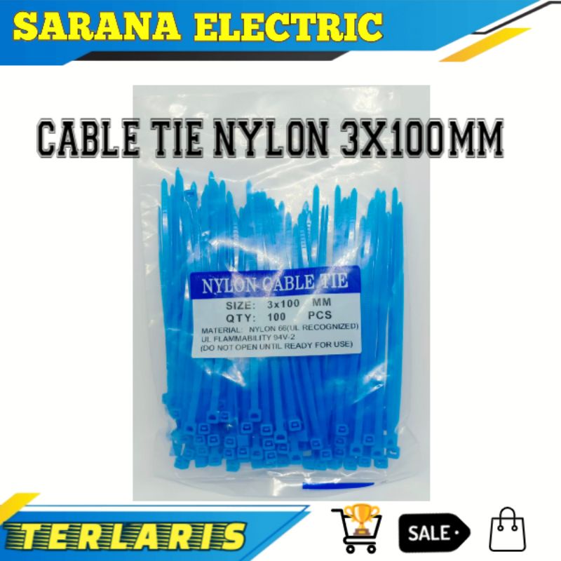 Jual CABLE TIE NYLON 3X100MM KABEL TIES 3 X 100 MM 3x100 3 X 100MM ...