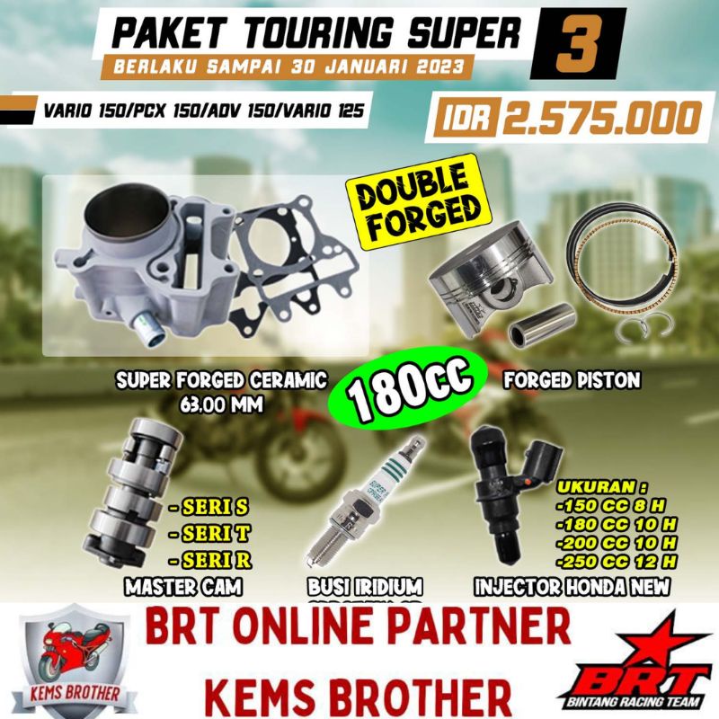 Jual PAKET BRT VARIO PCX ADV TOURING SUPER 3 BOREUP 180CC | Shopee ...
