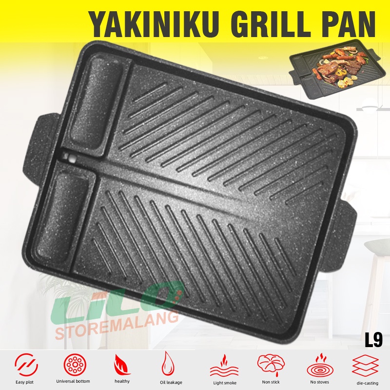 Jual Teflon Pemanggang Korean Yakiniku Grill Pan Kotak L9 | Shopee ...