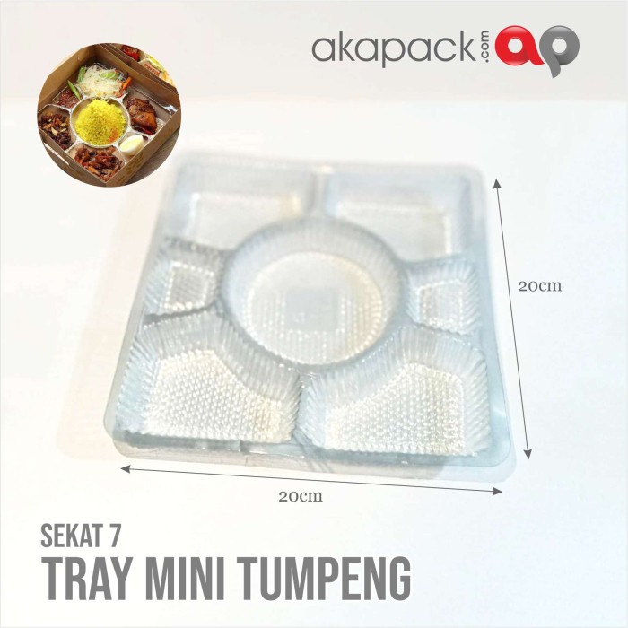 Jual MIKA TRAY KOTAK SEKAT PLASTIK BENING SEKAT 7 NASI KOTAK - 20X20 ...