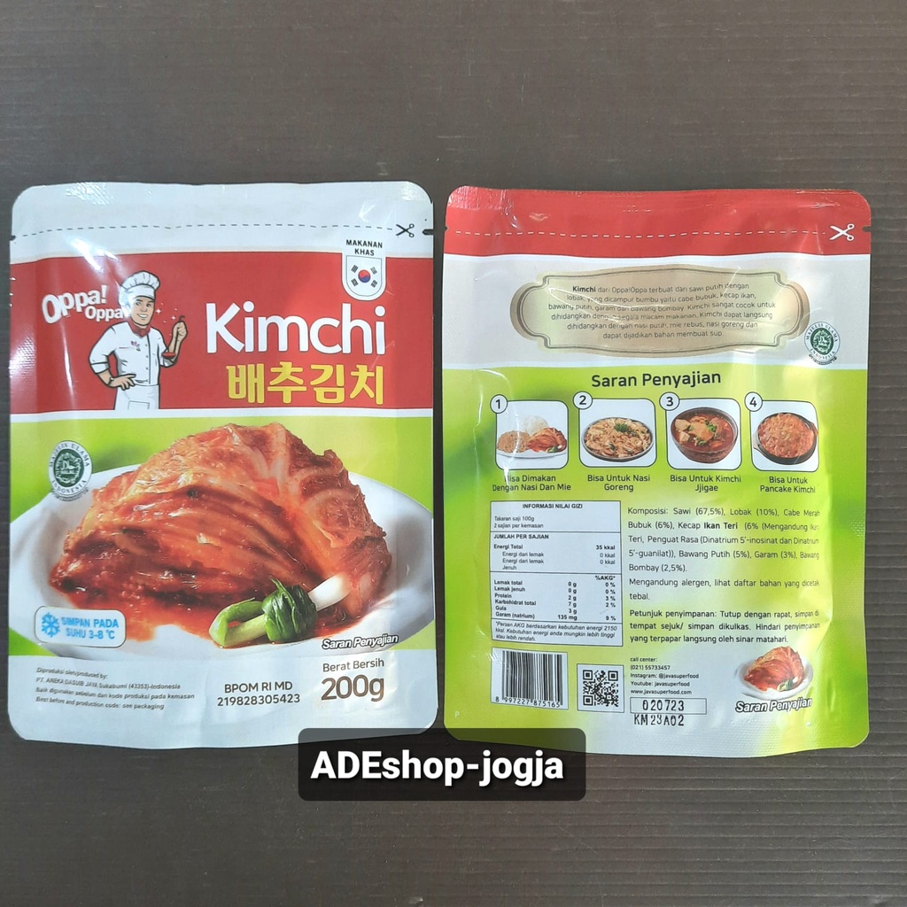 Jual Oppa Kimchi Sawi Fresh Halal Korea 200gr oppa! | Shopee Indonesia