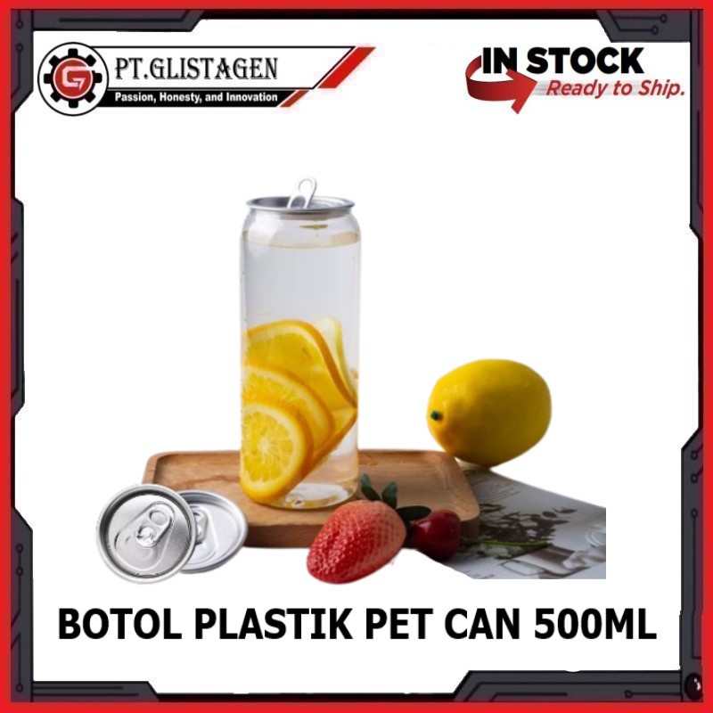 Jual Botol Plastik Pet Can 500ml Tutup Segel Minuman Kaleng Transparan ...